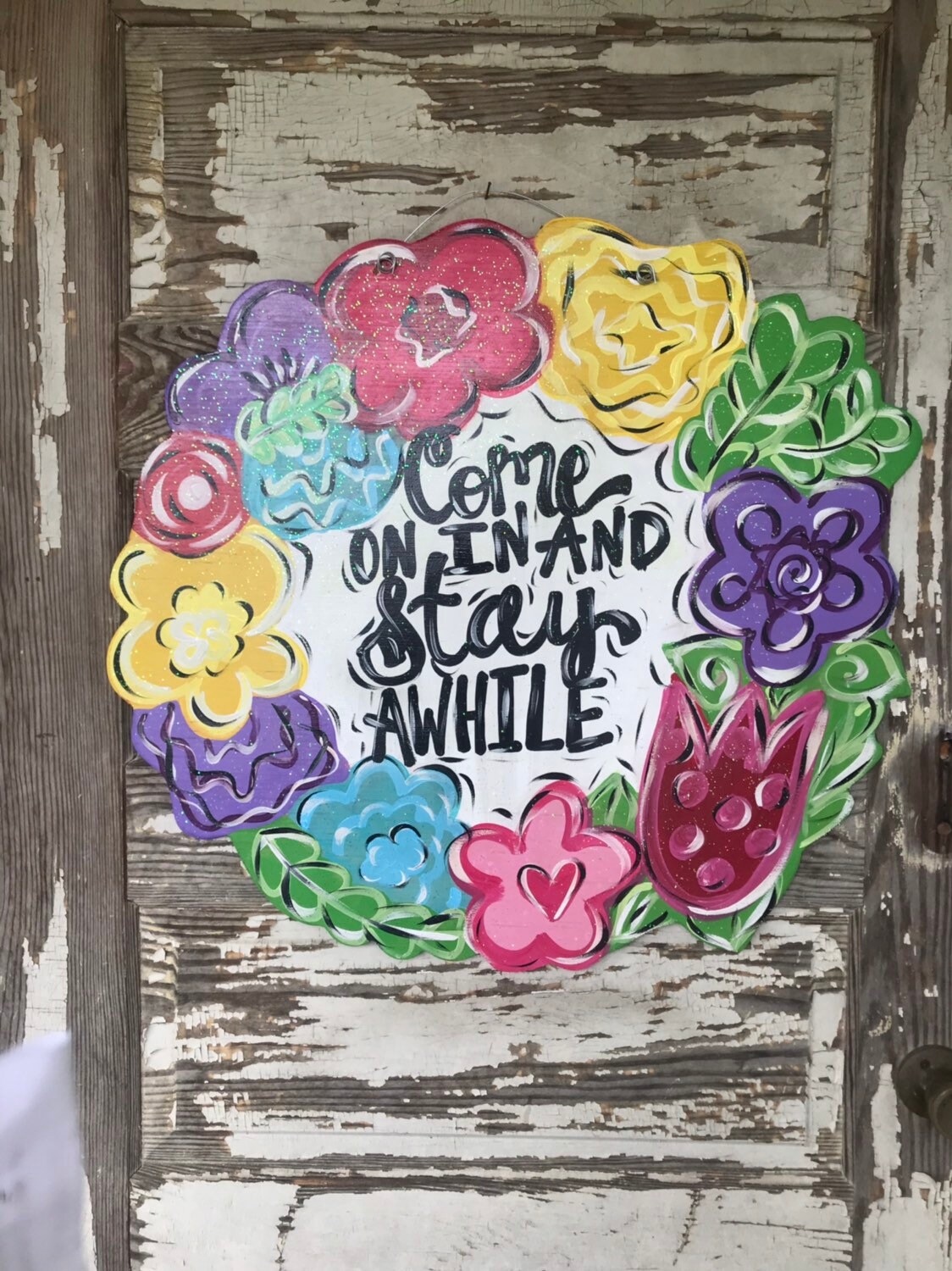 Spring Wreath - Spring Door Hanger - Floral Wreath - Floral Door Hanger ...