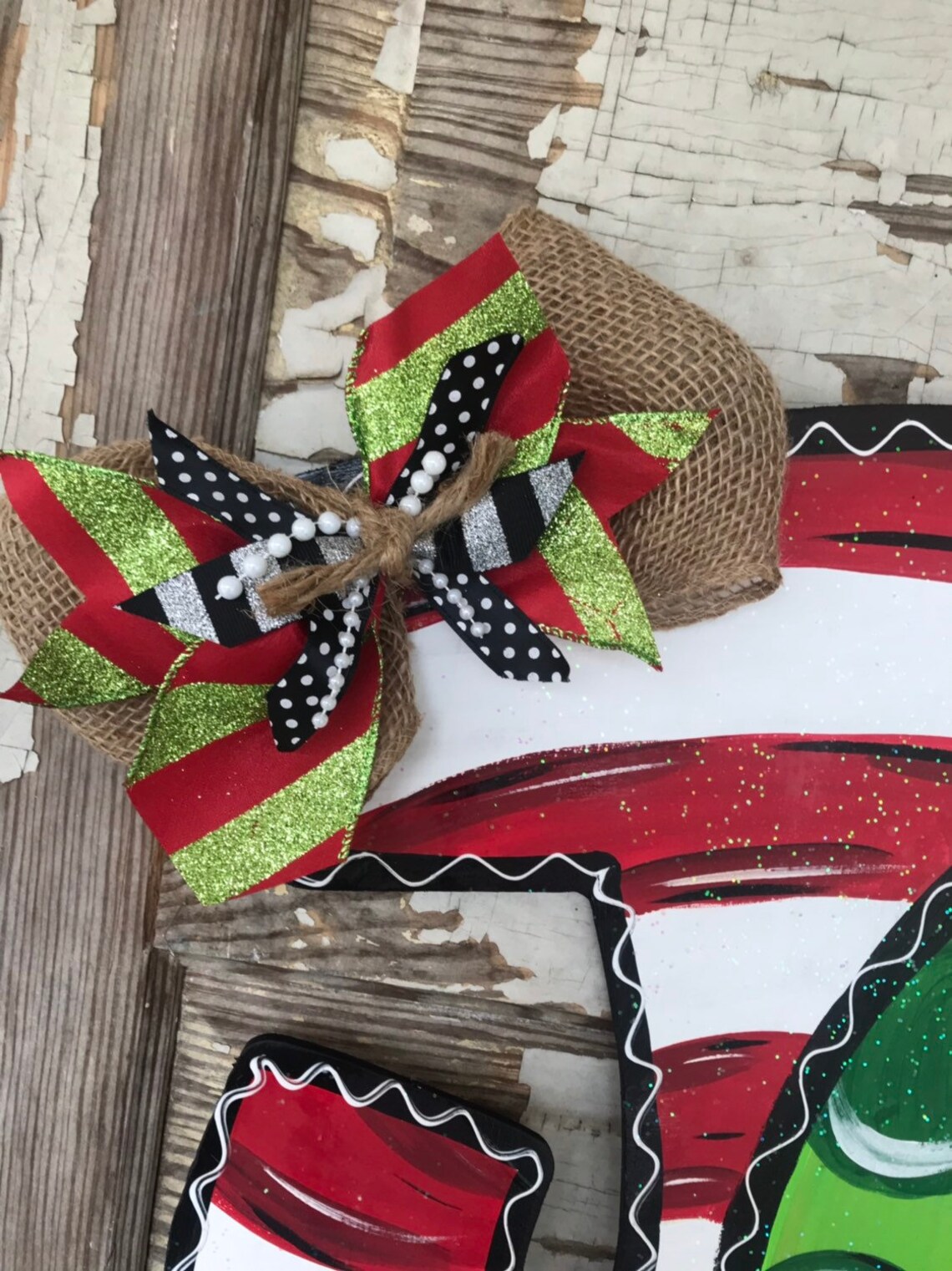 Christmas Door Hanger Santa Door Hanger Holiday Door Decor | Etsy