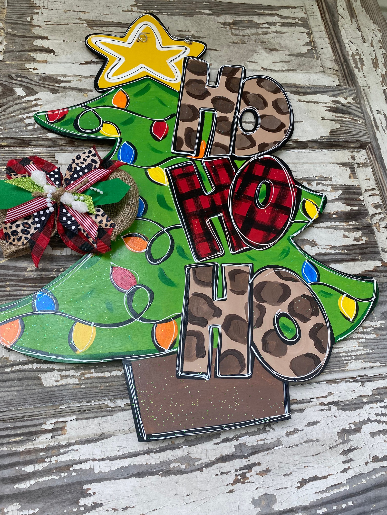 Personalized Door Hanger Christmas Tree Door Hanger - Etsy