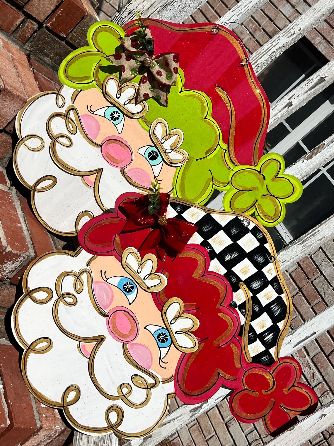 Christmas Door Hanger - Santa Door Hanger - Holiday Door Decor ...