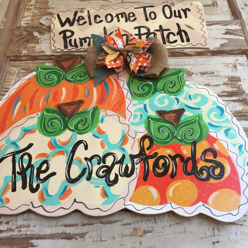 Fall Door Hanger - Pumpkin Door Decor - Autumn Door Sign - Thanksgiving ...