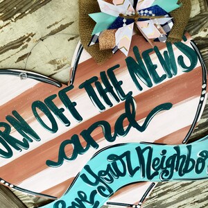 Love Your Neighbor Door Hanger - Heart Door Hanger - Love Your Neighbor ...