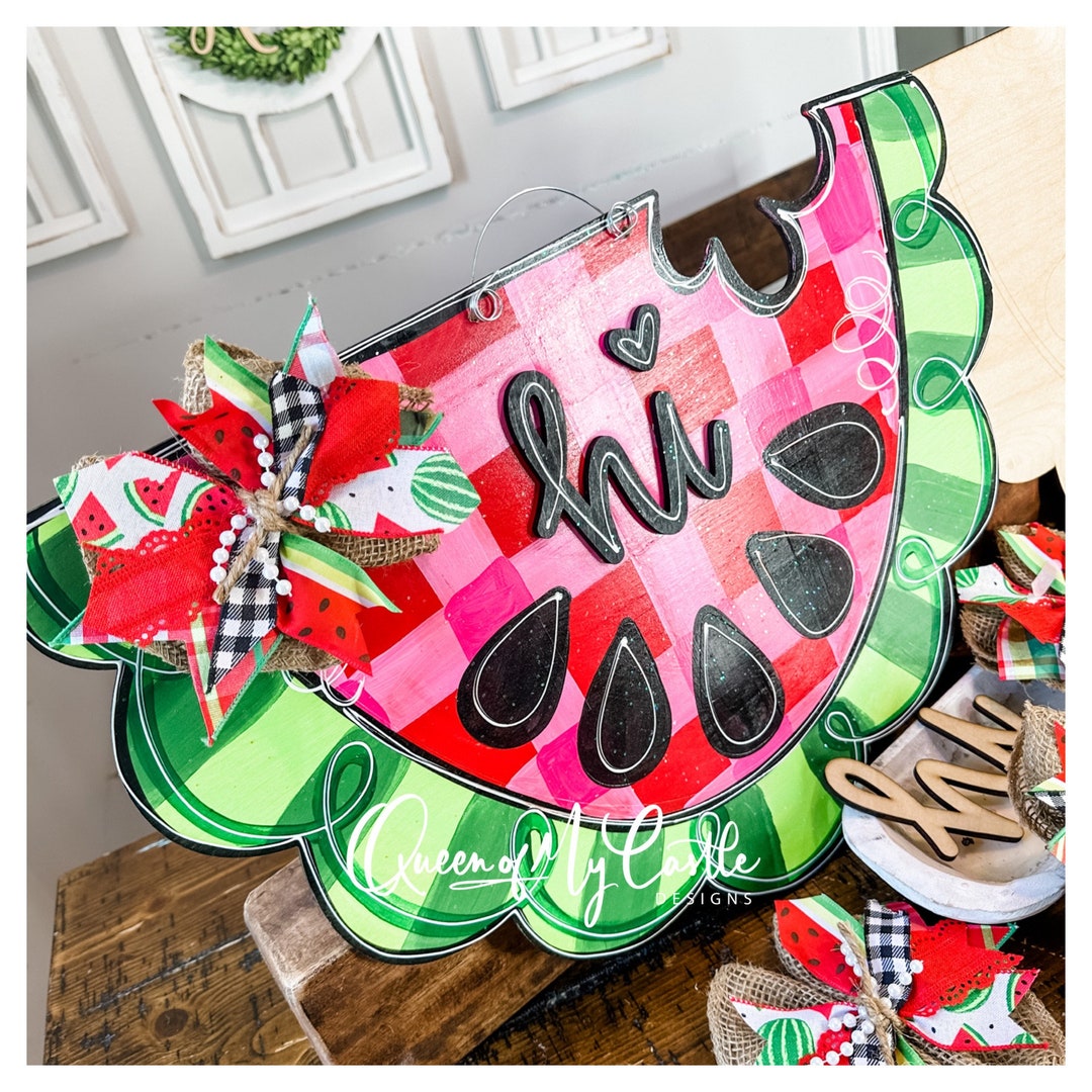 TEMPLATE - Watermelon Template Door Hanger Template - DIY Door Hanger ...