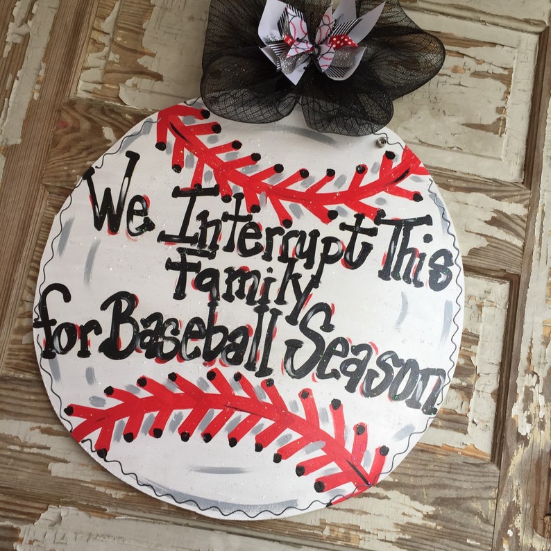 Baseball Door Hanger Baseball Door Decor Softball Door - Etsy