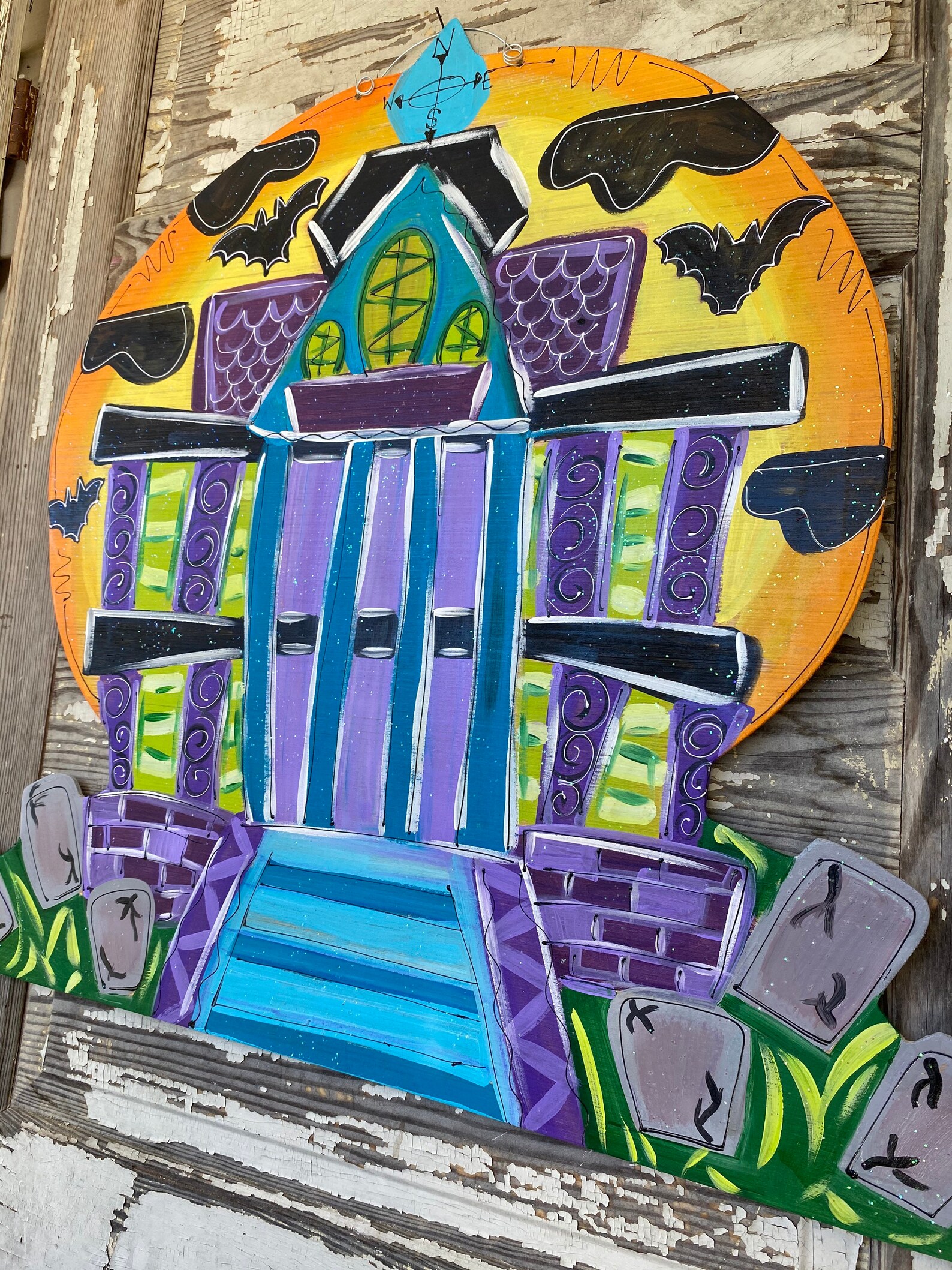 Halloween Door Hanger - Haunted Door Hanger Door Hanger - Halloween ...