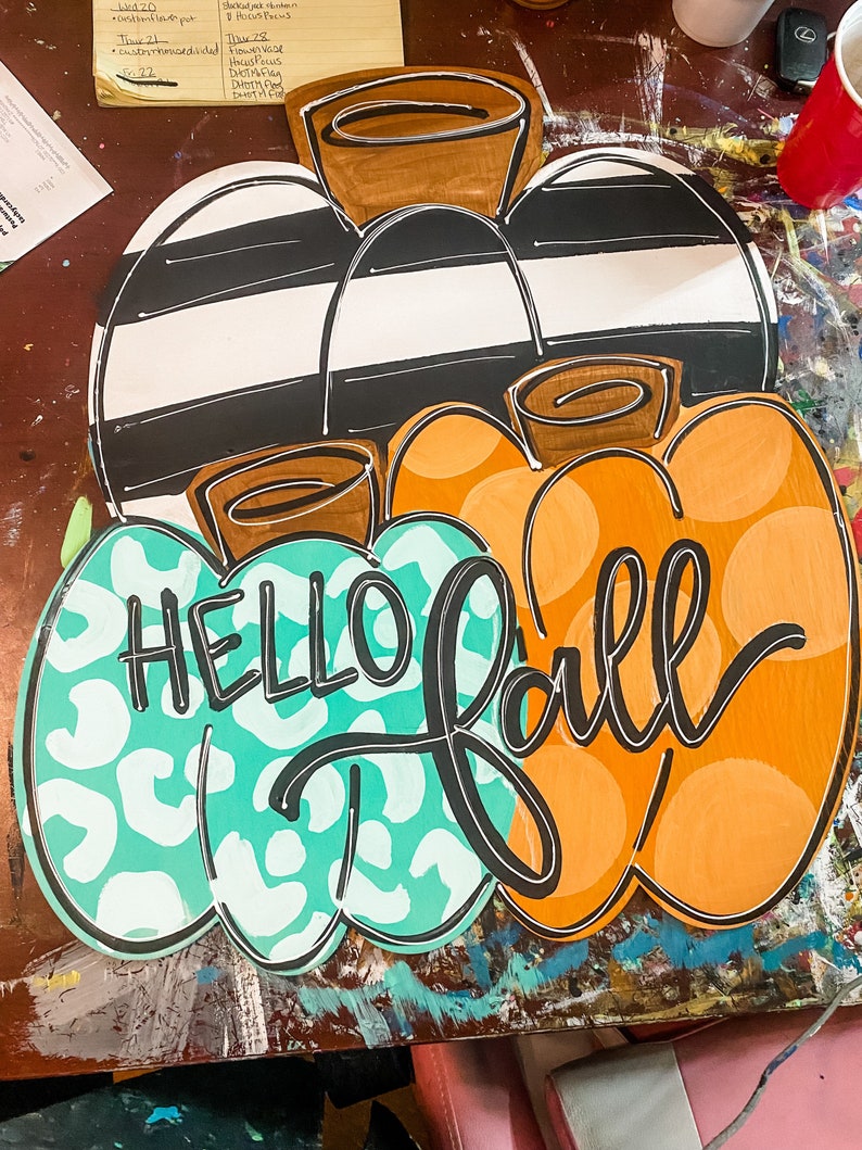 Fall Door Hanger - Pumpkin Door Hanger - Personalized Door Hanger ...