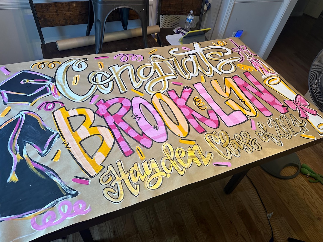 Custom Graduation Banner - Personalized Party Decor - Graduation Sign ...