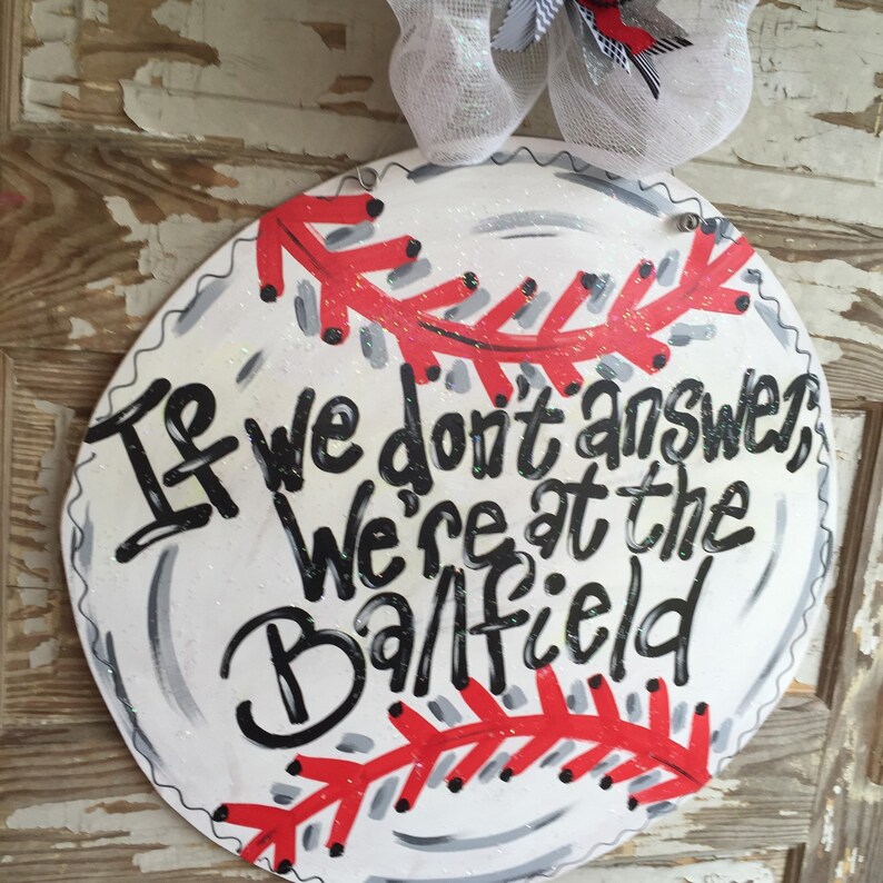 Baseball Door Hanger Baseball Door Decor Softball Door - Etsy