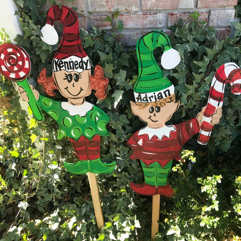 Christmas Yard Stake - Elf Yard Stake - Holiday Yard Decor - Christmas ...