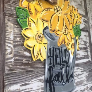 Personalized Door Hanger - Fall Door Hanger - Sunflower Door Hanger ...