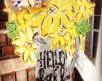 Sunflower Door Hanger - Etsy