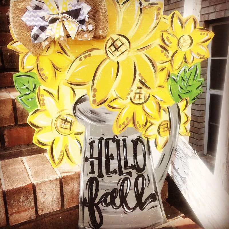 Sunflower Door Hanger - Etsy
