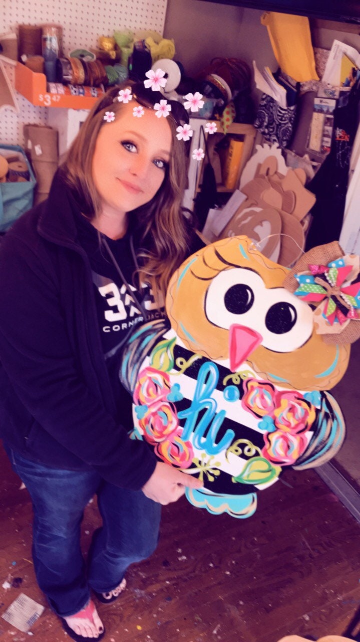 Owl Door Hanger - Owl Wreath - Spring Door Decor - Owl Sign ...