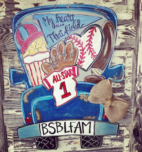 Baseball Door Hanger Baseball Sign Baseball Door Decor | Etsy