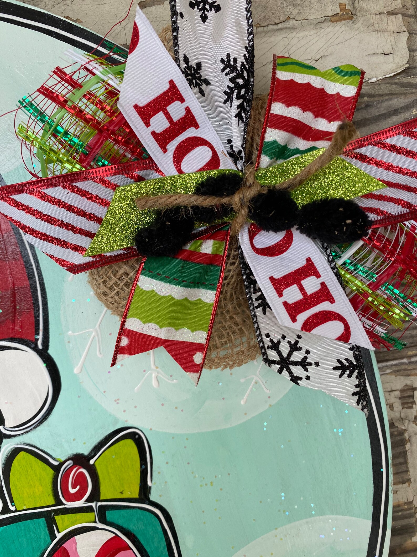 Christmas Door Hanger Santa Door Hanger Holiday Door Decor - Etsy