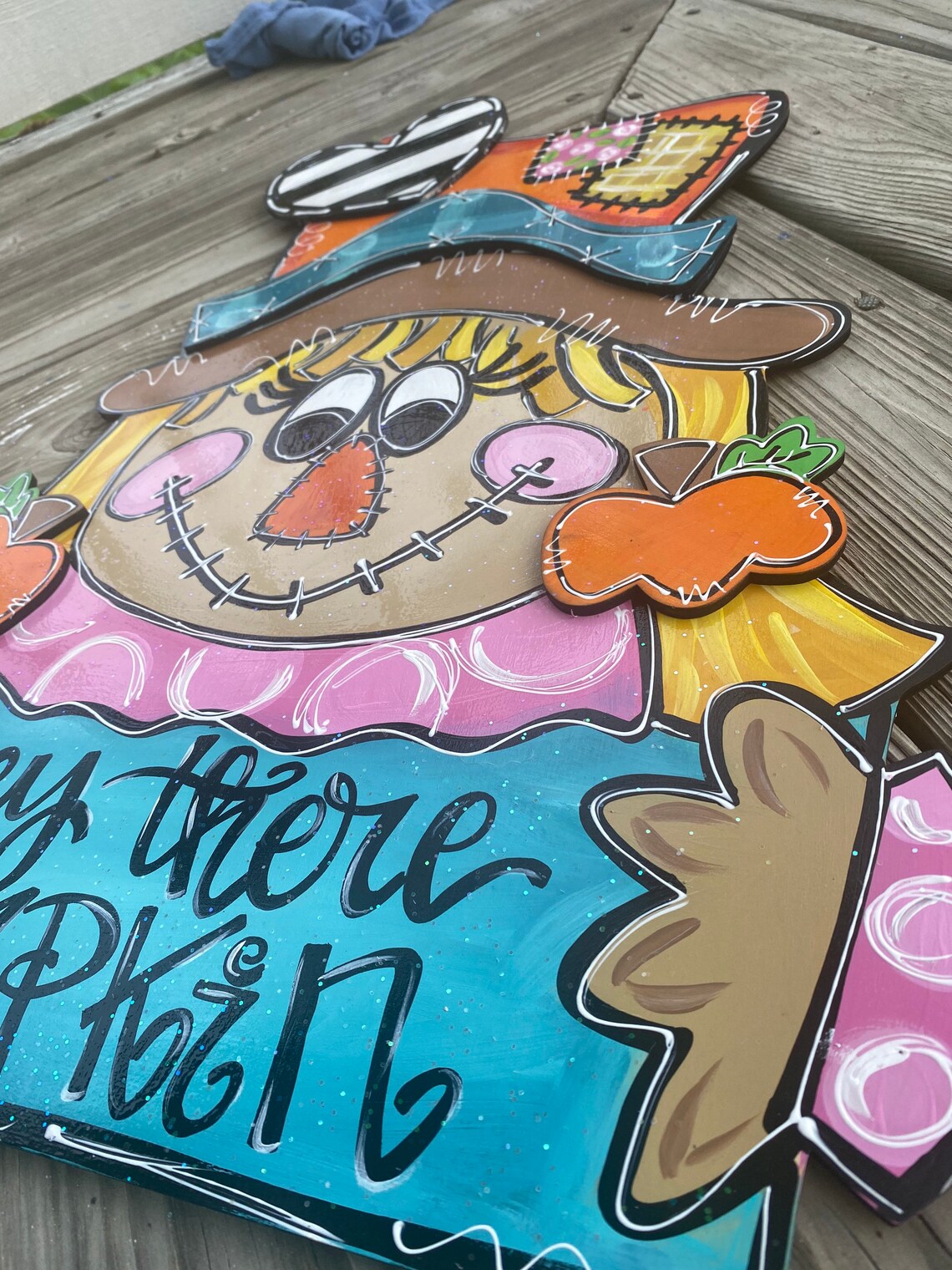 Fall Door Hanger SCARECROW Door Hanger Autumn Door Decor | Etsy