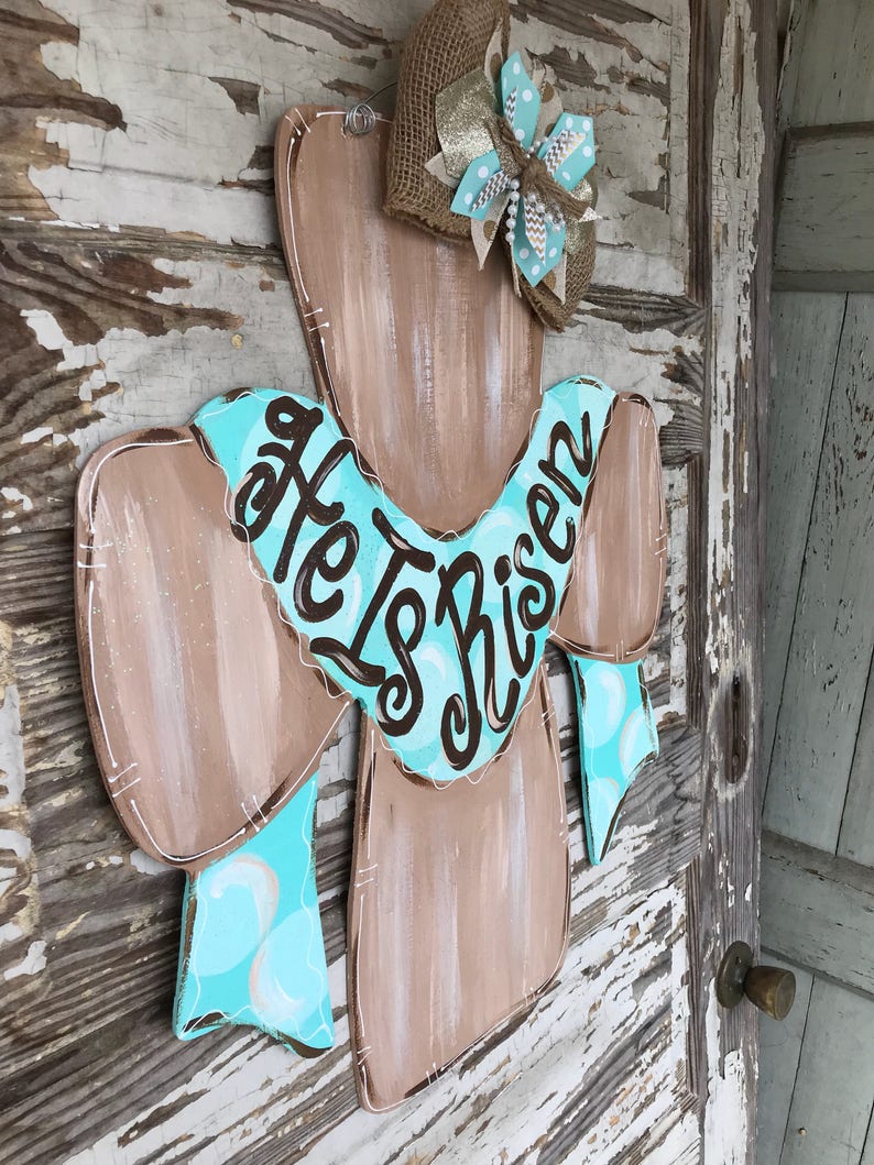 Easter Cross Cross Door Hanger Personalized Door Hanger | Etsy