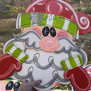 Christmas Door Hanger - Santa Door Hanger - Holiday Door Decor ...