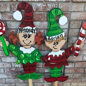 Christmas Yard Stake - Elf Yard Stake - Holiday Yard Decor - Christmas ...