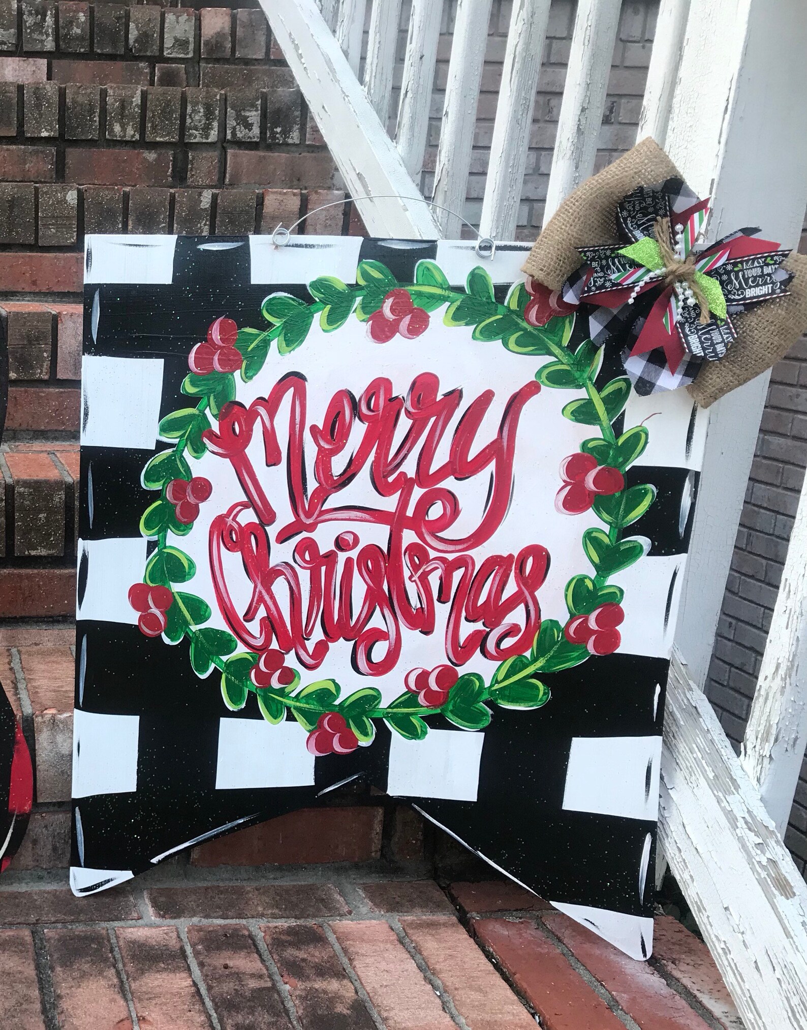 Christmas Door Hanger Personalized Door Hanger Christmas - Etsy