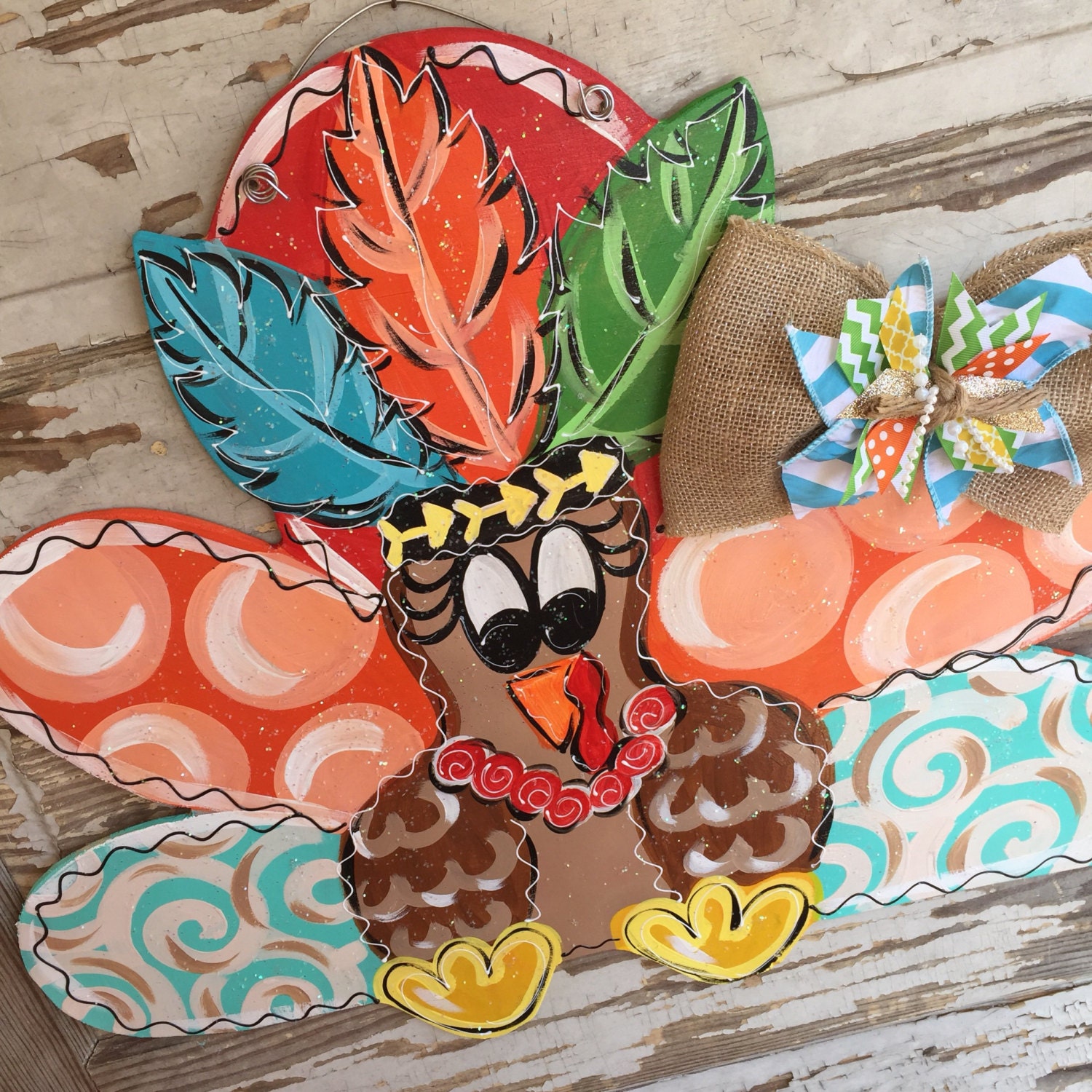 Thanksgiving Door Hanger - Pumpkin Door Decor - Autumn Door Sign - Fall ...