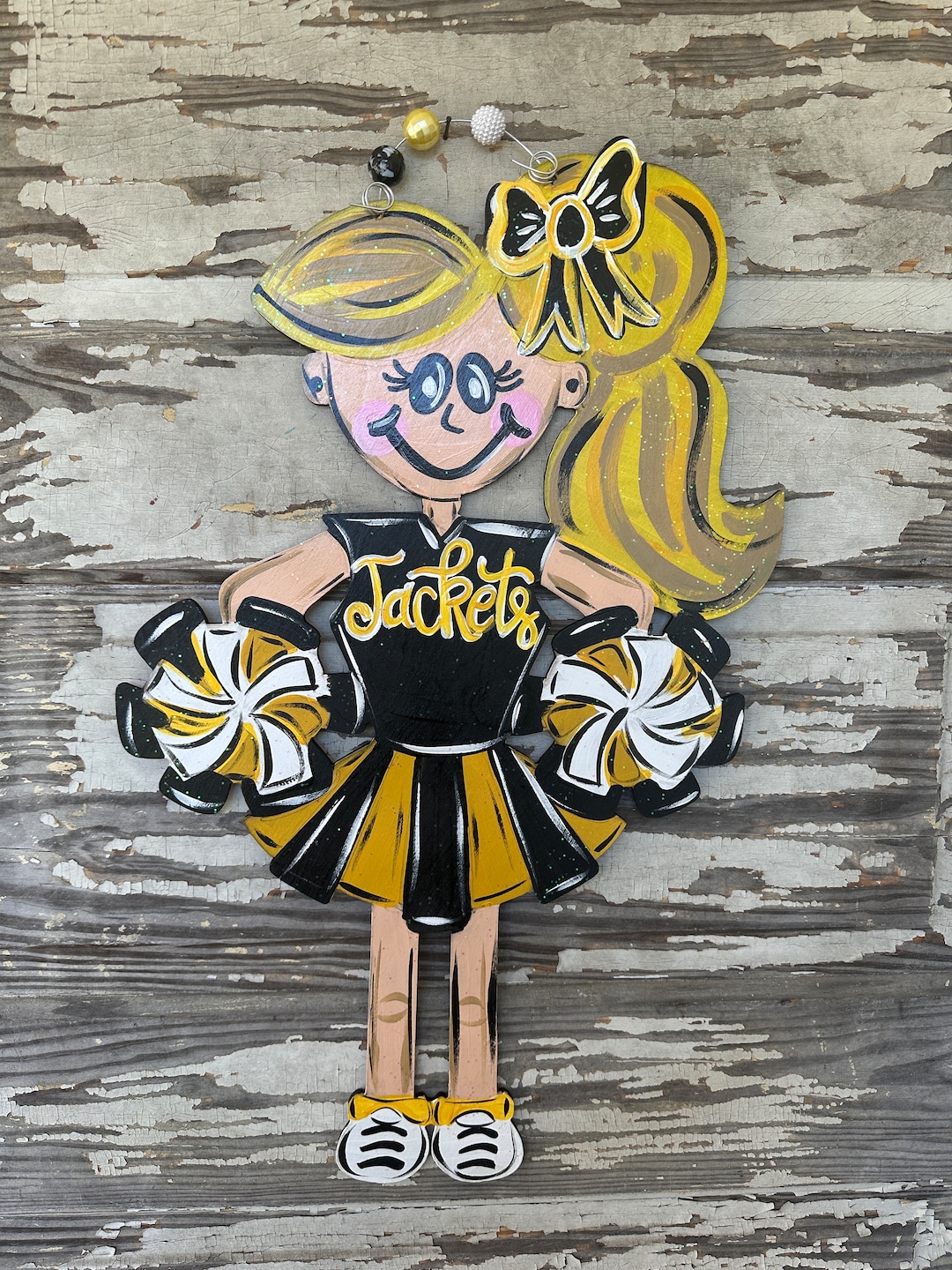 Cheerleader Door Hanger - Cheer Door Hanger - High School Door Hanger ...