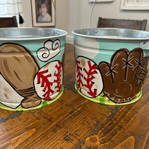 Personalized Baseball Basket - Personalized Baseball Pail - Boy ...