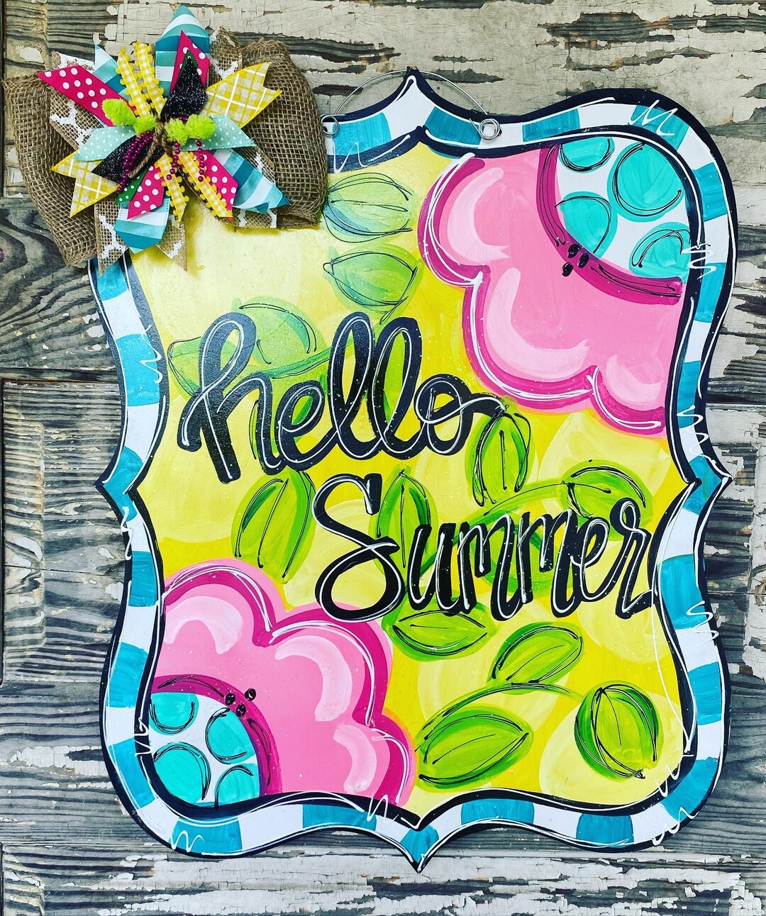 Personalized Door Hanger - Spring Door Hanger - Summer Door Hanger ...