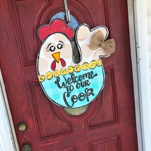 Personalized Door Hanger - Farmhouse Door Hanger - Chicken Door Hanger ...