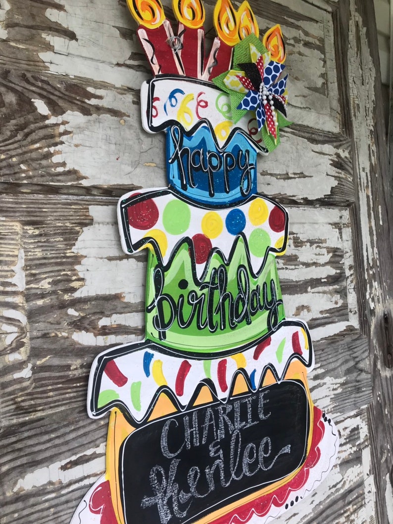 Birthday Door Hanger - Personalized Door Hanger - Chalkboard Birthday ...