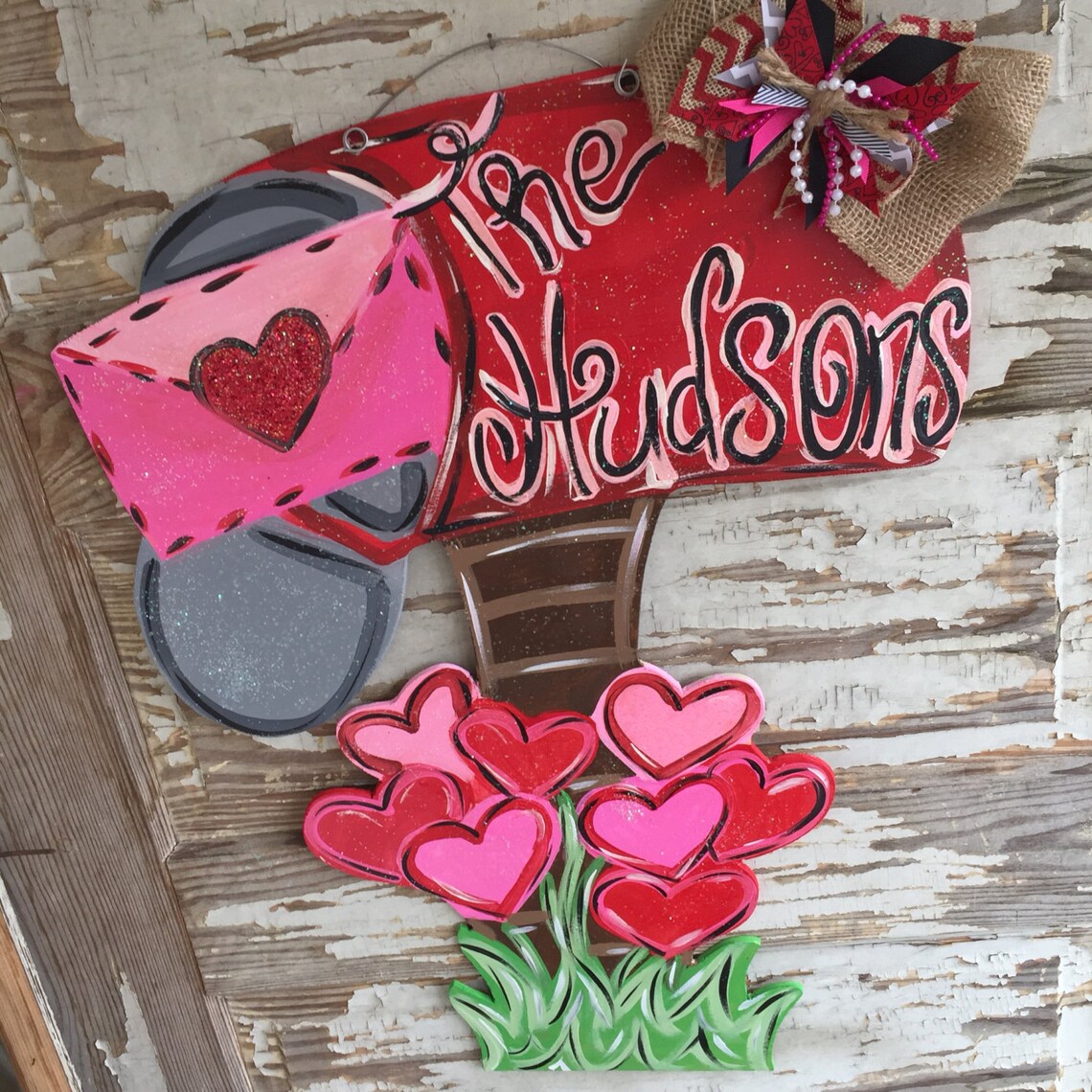 Personalized Door Hanger Valentine's Day Door Hanger - Etsy