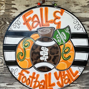 Football Door Hanger - Football Sign - Football Door Decor - Sports ...