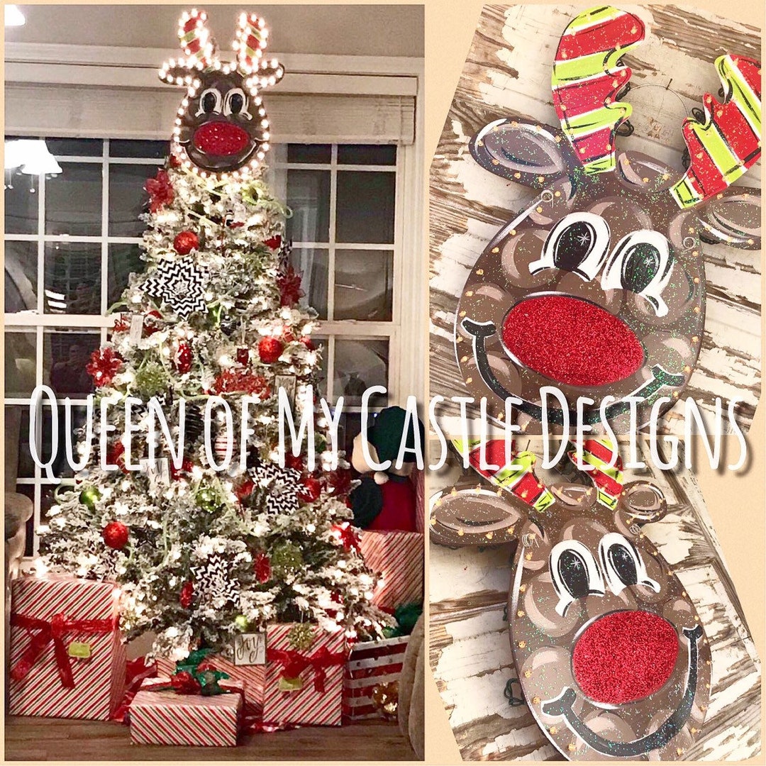 Christmas Tree Topper - Rudolph Tree Topper - Christmas Tree Decor ...