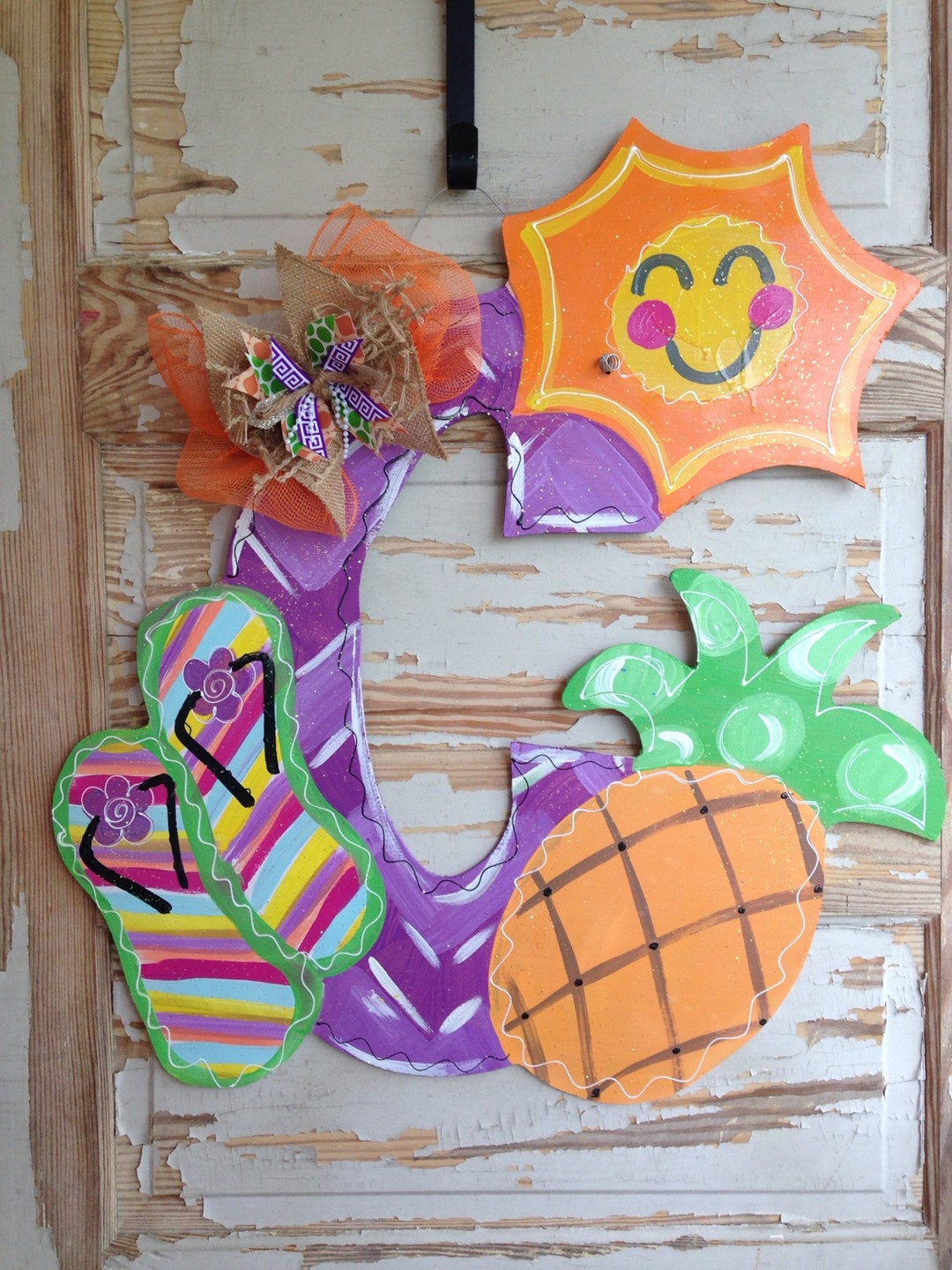 Summer Door Hanger - Spring Door Decor - Personalized Door Hanger ...
