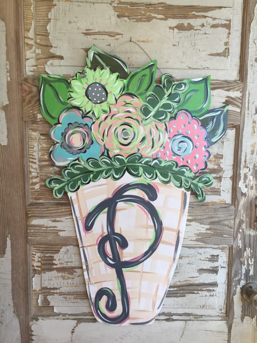 Spring Door Hanger - Personalized Door Hanger - Door Decor - Spring ...