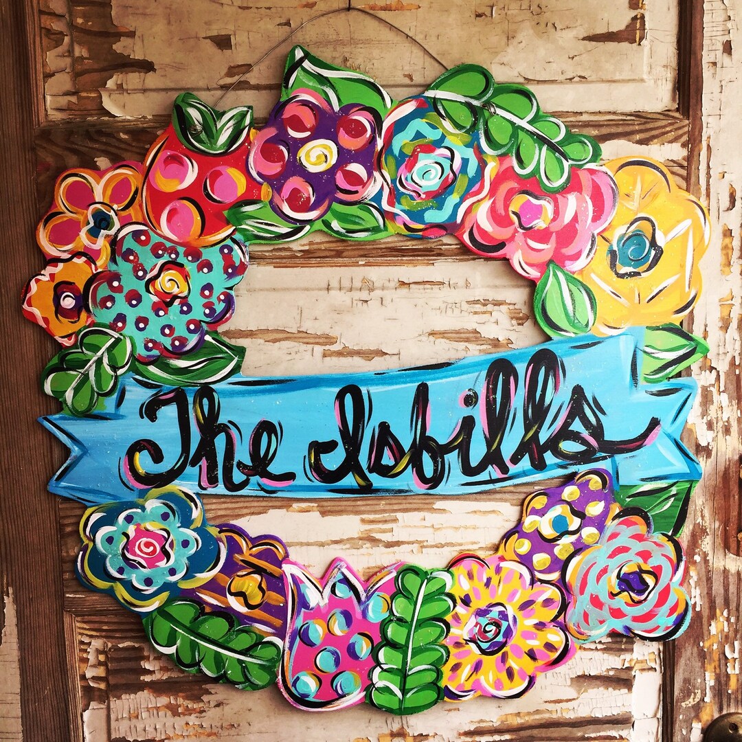 Spring Wreath - Spring Door Hanger - Floral Wreath - Floral Door Hanger ...