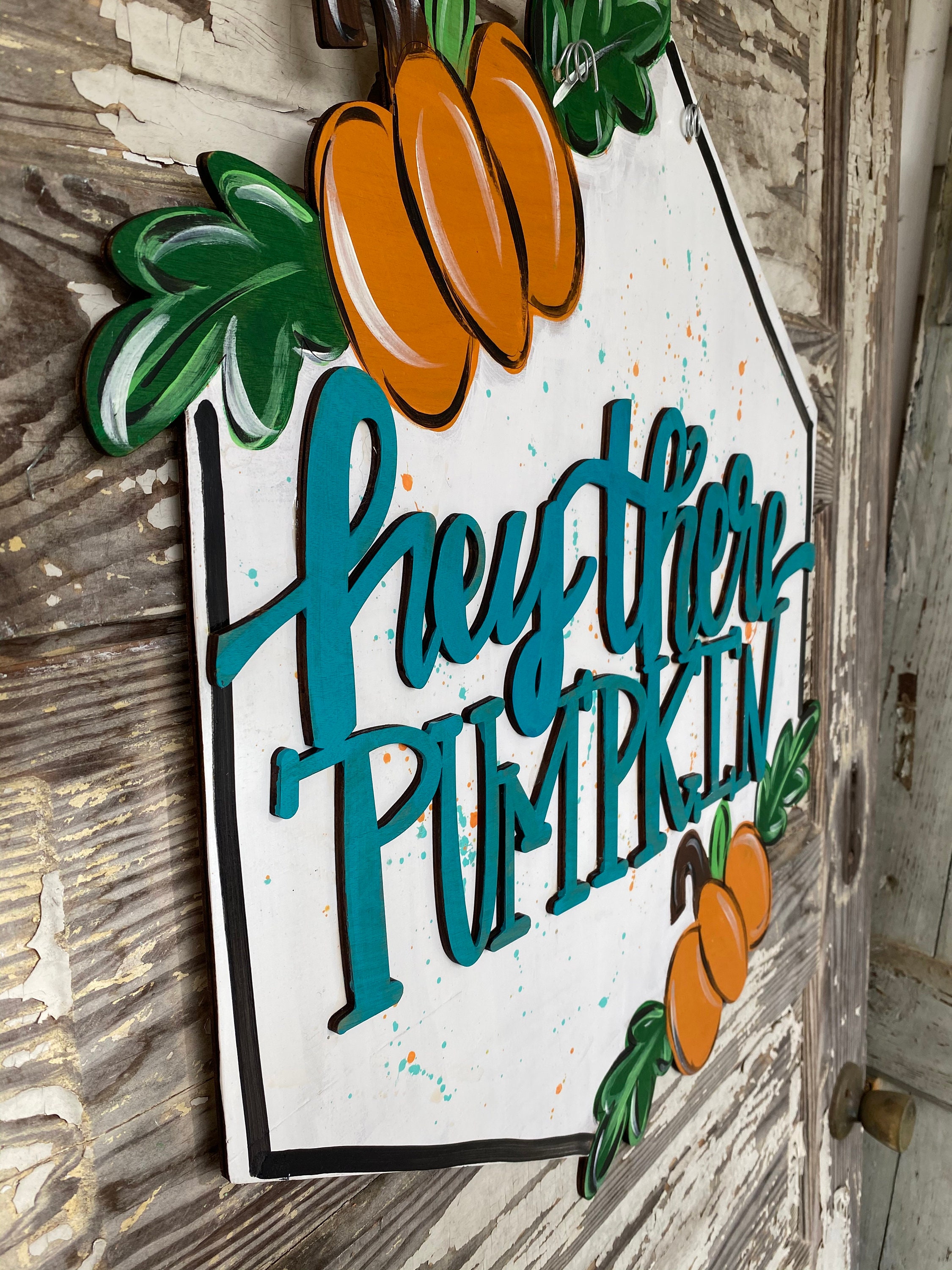 Fall Door Hanger - Pumpkin Door Decor - Autumn Door Sign - Thanksgiving ...