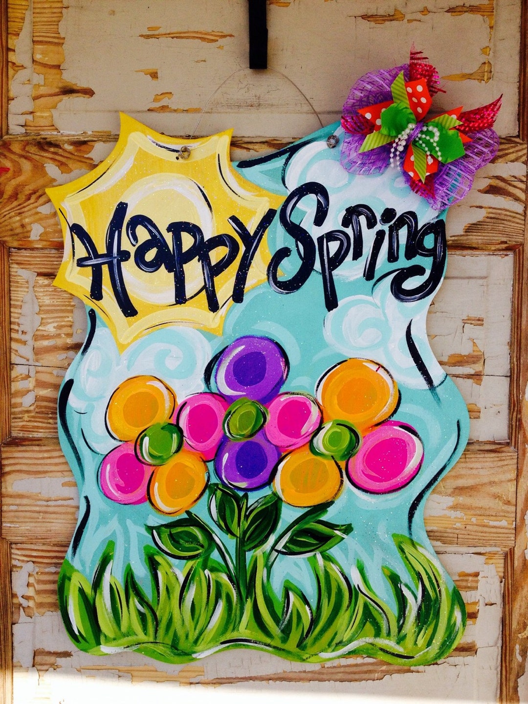 Spring Door Hanger - Summer Door Hanger- Personalized Door Hanger ...