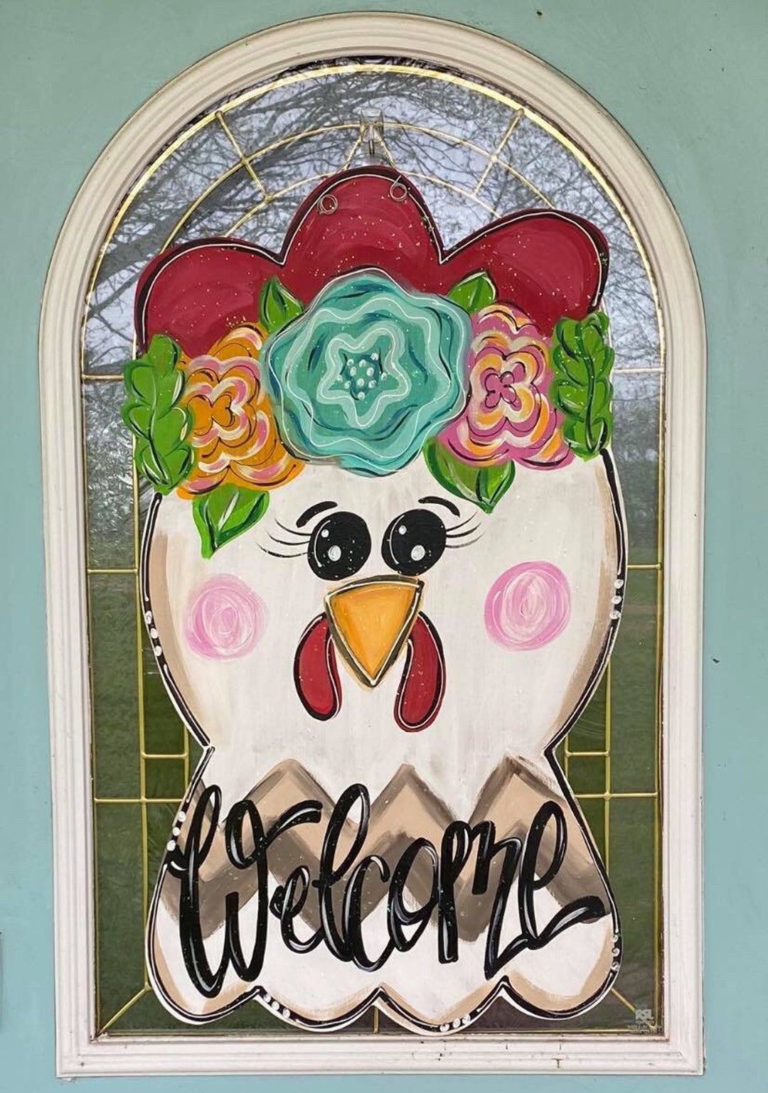 Personalized Door Hanger - Farmhouse Door Hanger - Hen Door Hanger ...