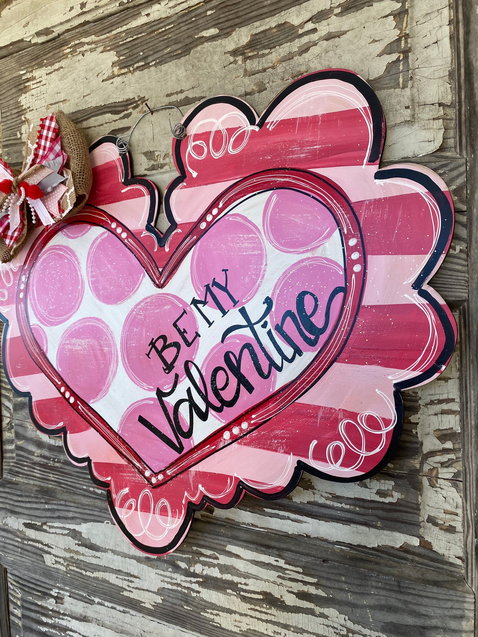 Personalized Door Hanger - Valentine's Day Door Hanger - Valentine Door ...