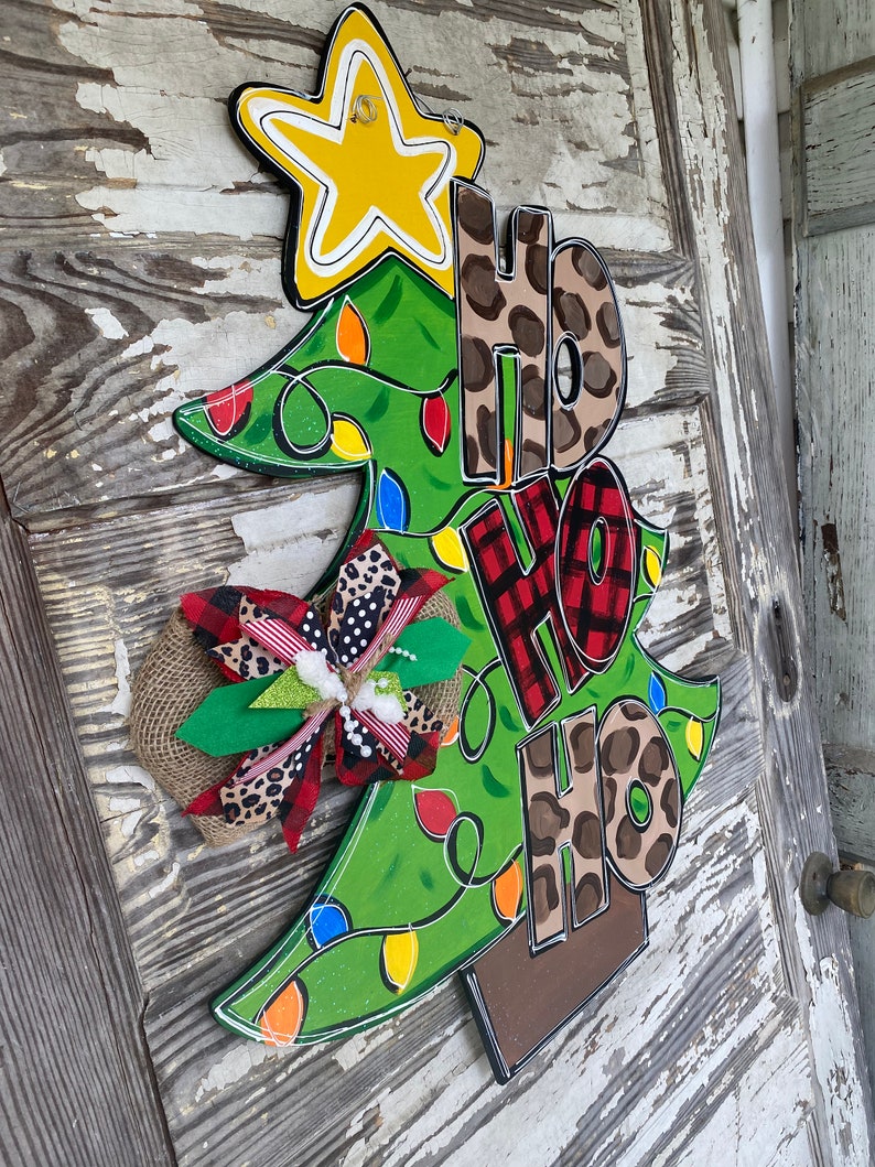 Personalized Door Hanger Christmas Tree Door Hanger | Etsy