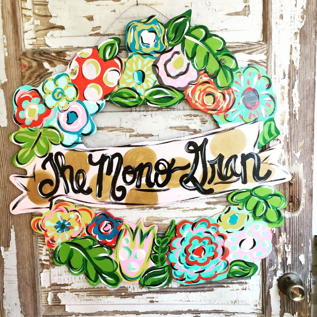 Spring Wreath - Spring Door Hanger - Floral Wreath - Floral Door Hanger ...