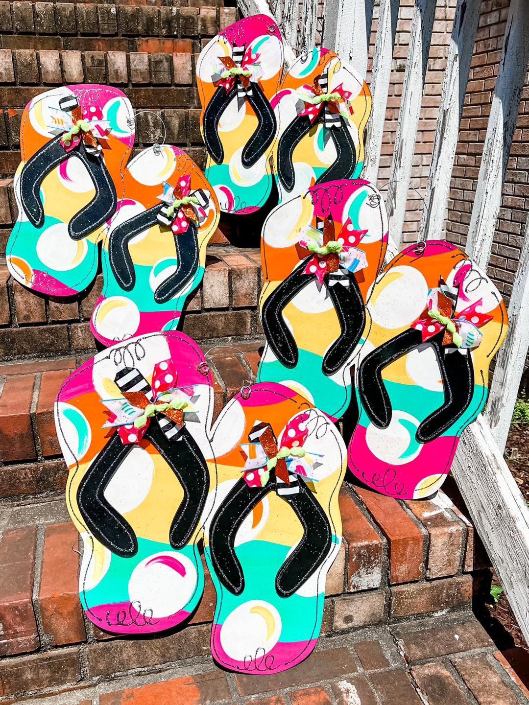 Flip Flop Door Hanger - Summer Door Hanger - Spring Decor - Spring Door ...