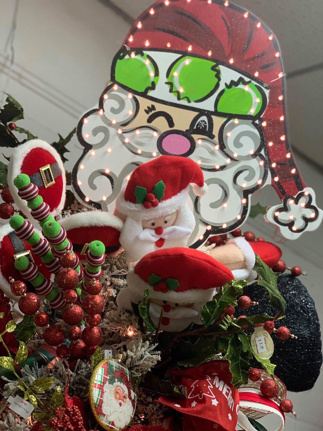 Christmas Tree Topper - Santa Tree Topper - Christmas Tree Decor ...