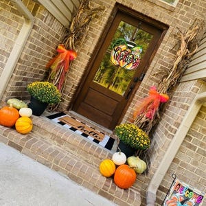 Fall Door Hanger - Pumpkin Door Decor - Autumn Door Sign - Thanksgiving ...