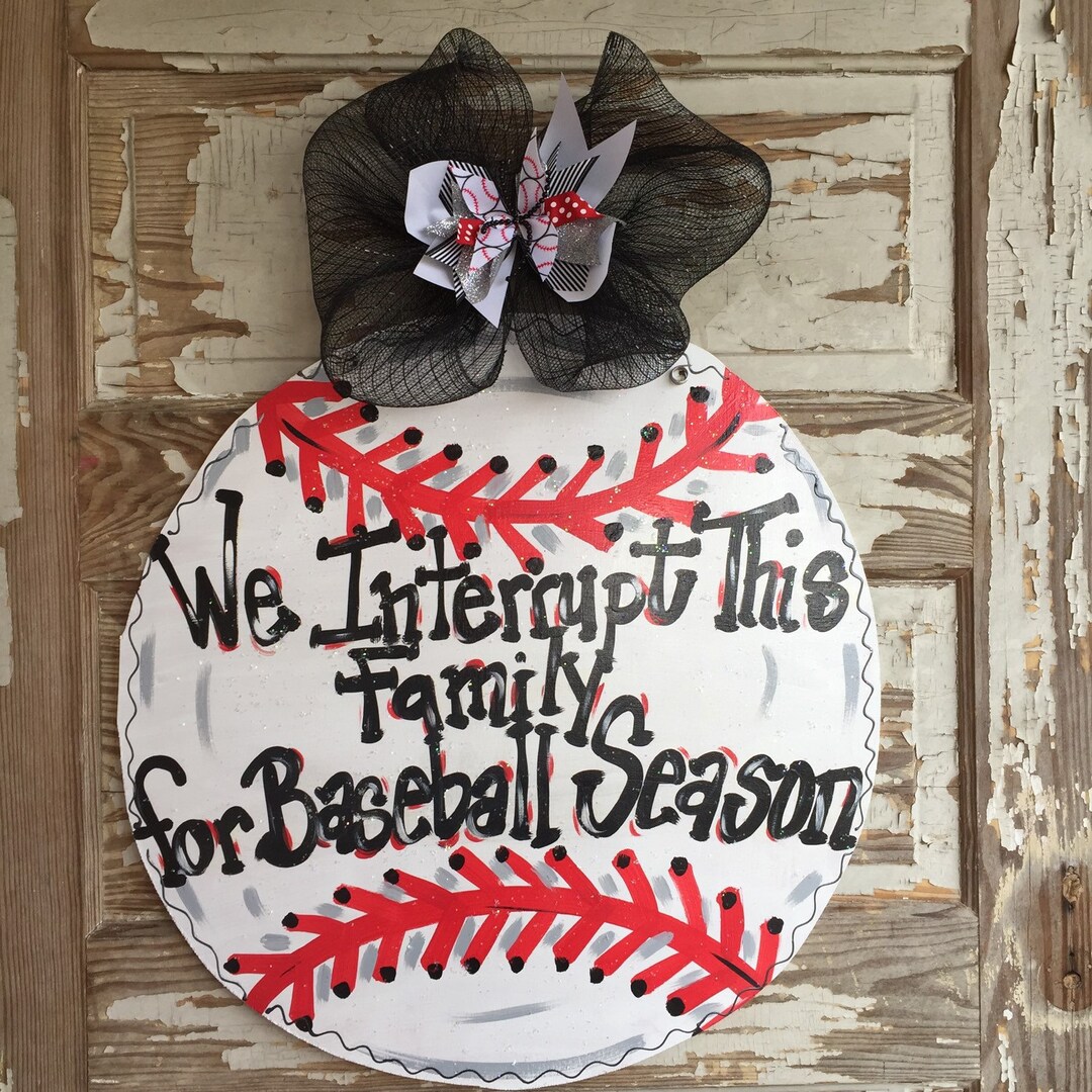 Baseball Door Hanger Baseball Door Decor Softball Door Hanger Spring ...