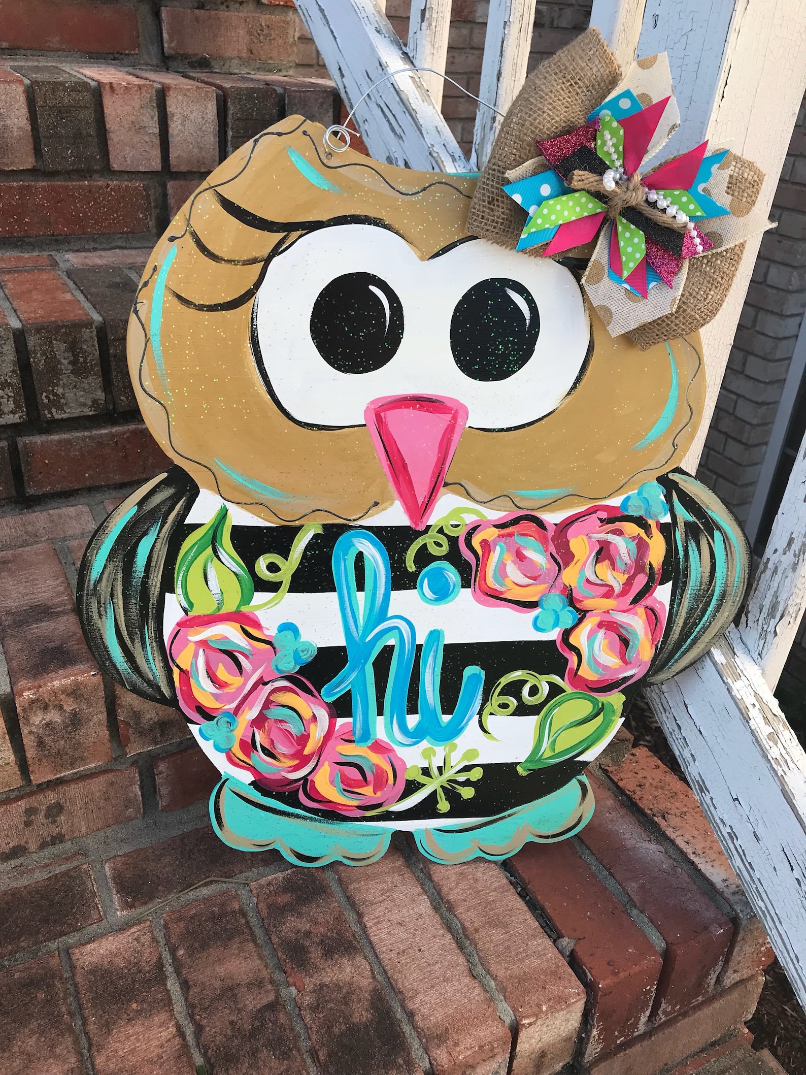 Owl Door Hanger - Owl Wreath - Spring Door Decor - Owl Sign ...