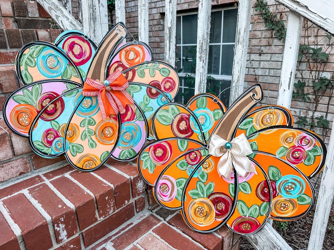 Fall Door Hanger - Pumpkin Door Decor - Autumn Door Sign - Thanksgiving ...