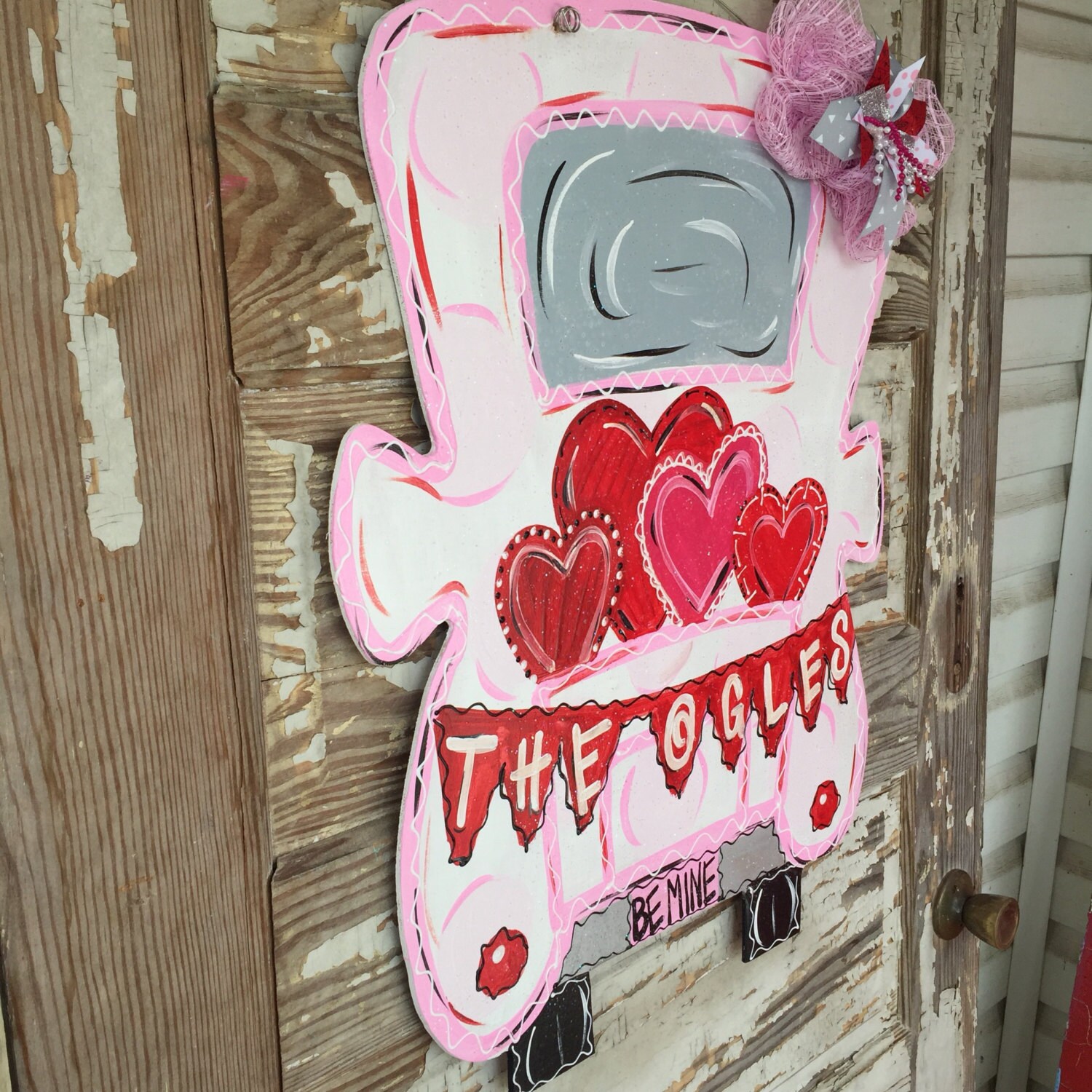 Personalized Door Hanger Valentine's Day Door Hanger | Etsy
