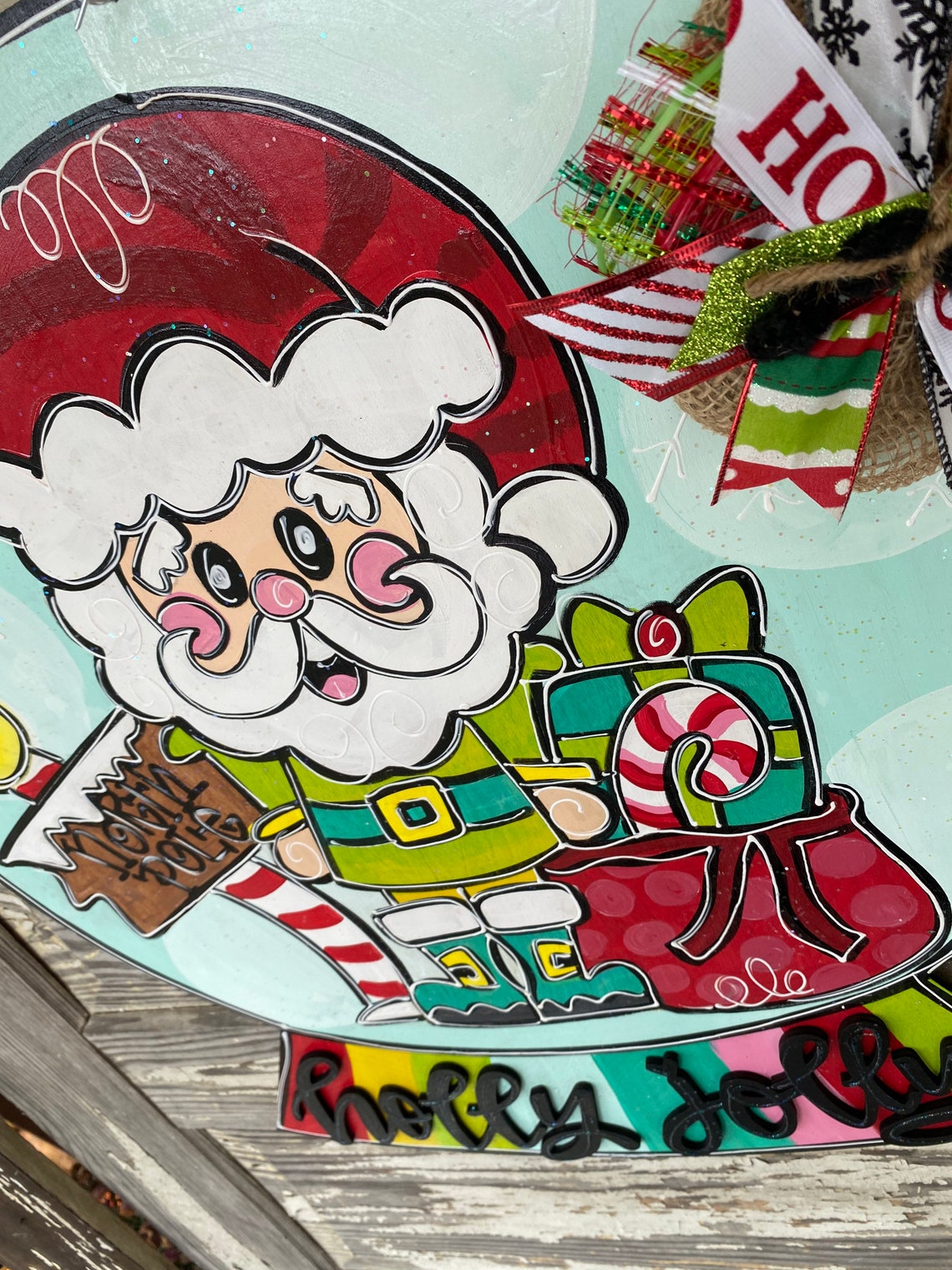 Christmas Door Hanger Santa Door Hanger Holiday Door Decor - Etsy